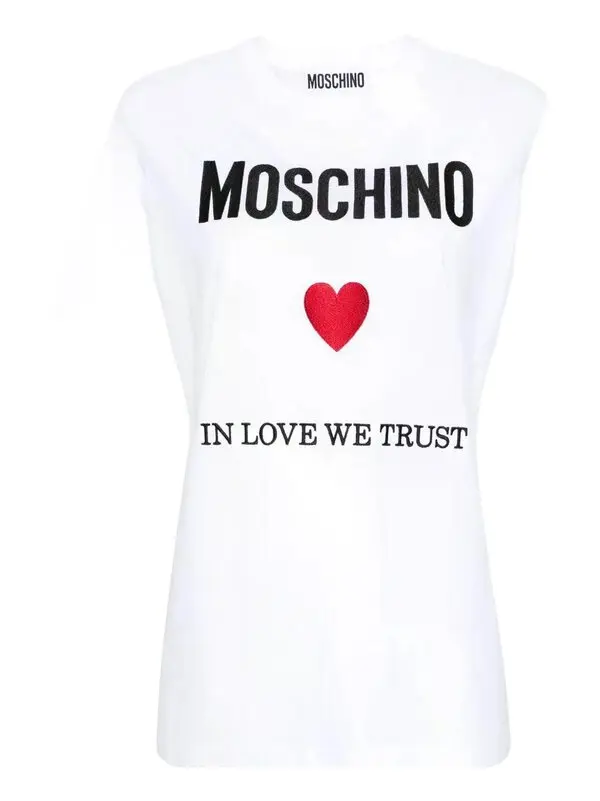 Moschino In Love We Trust Cotton T-shirt - White