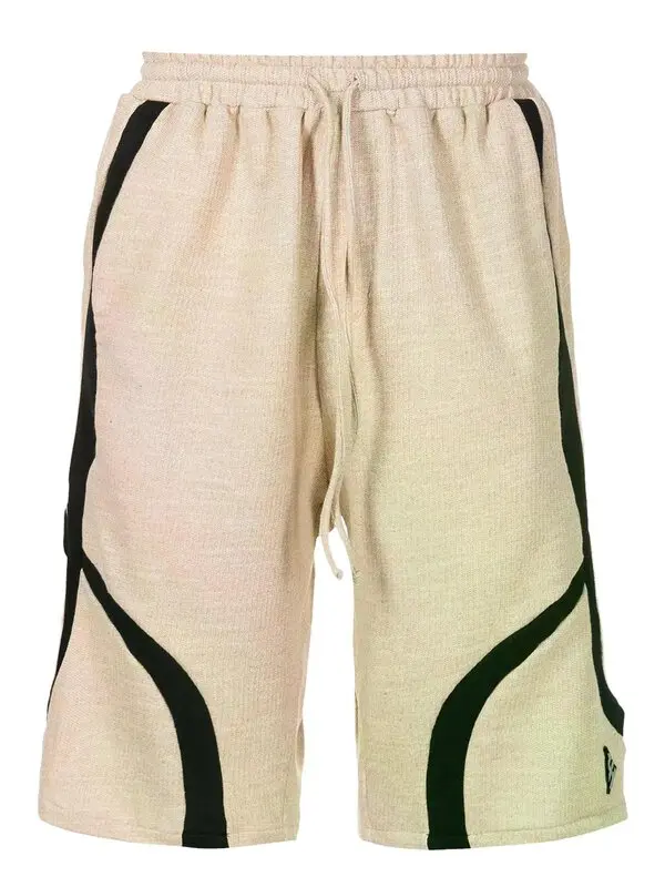 AMIR SLAMA Two-tone Cotton Shorts - Brown