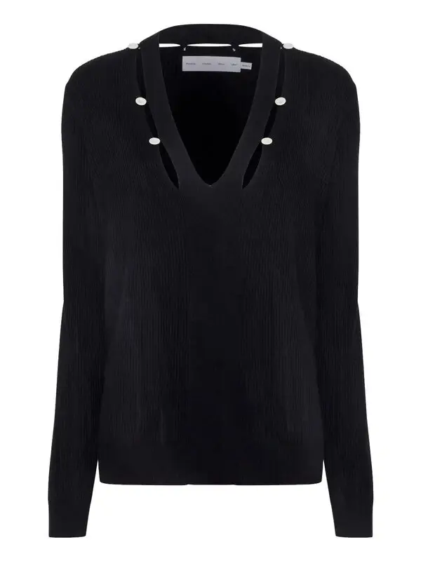 Proenza Schouler White Label Elsie Cut-out Ribbed Jumper - Black