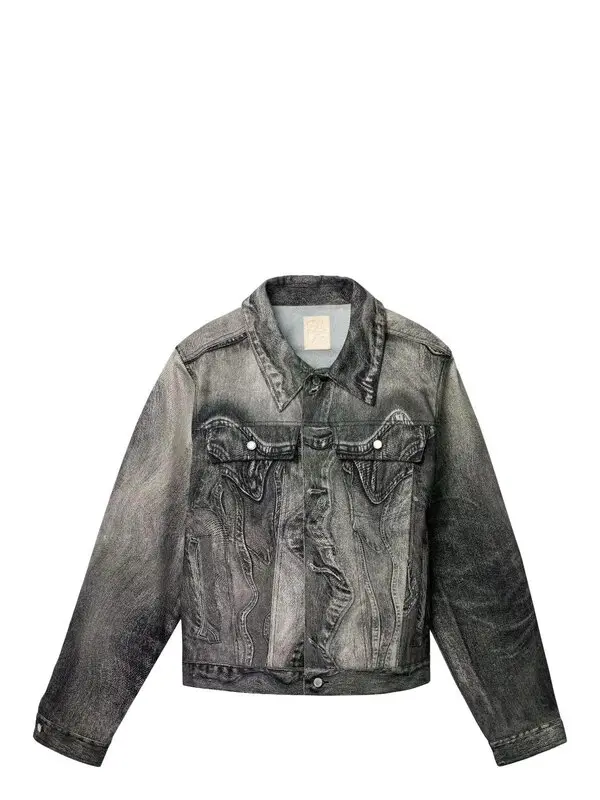 Camper Swirl-print Denim Jacket - Grey