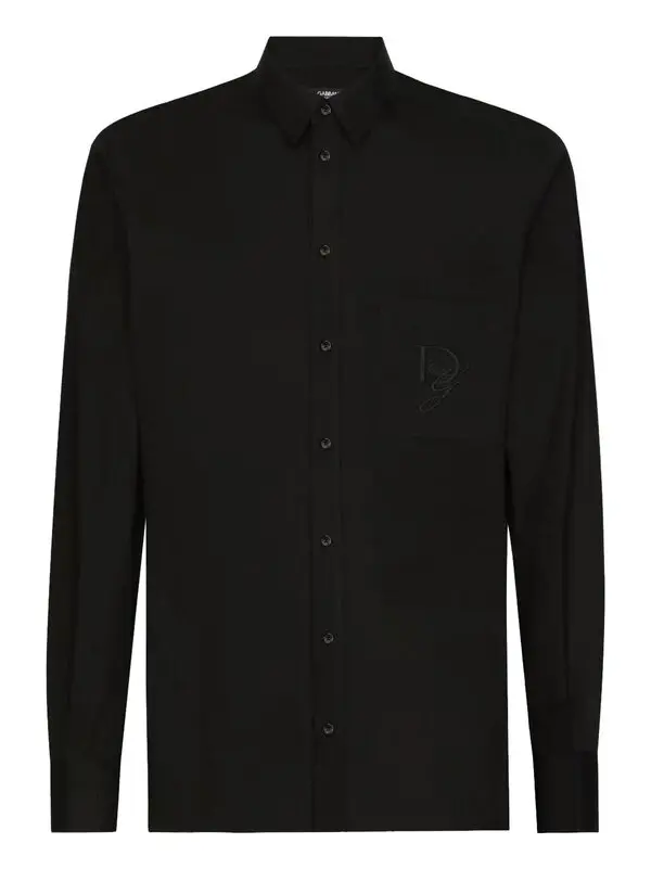 Dolce & Gabbana Dg-embroidered Shirt - Black