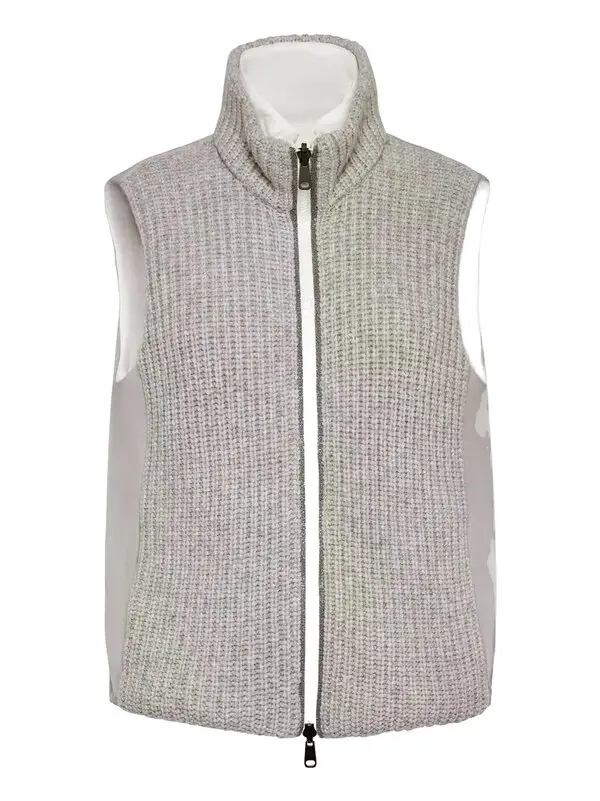 Brunello Cucinelli Ribbed-knit Padded Gilet - Grey