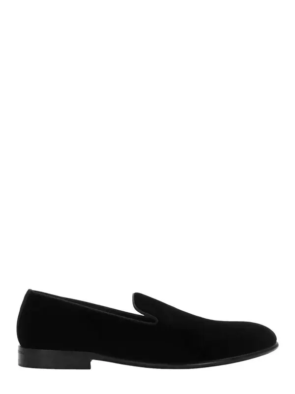 Dolce & Gabbana Velvet Slippers - Black