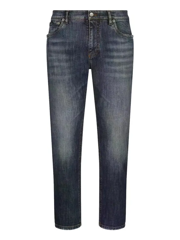 Dolce & Gabbana Washed Tapered Jeans - Grey