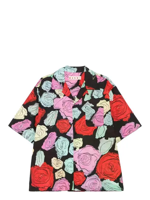 Marni Floral-print Shirt - Black
