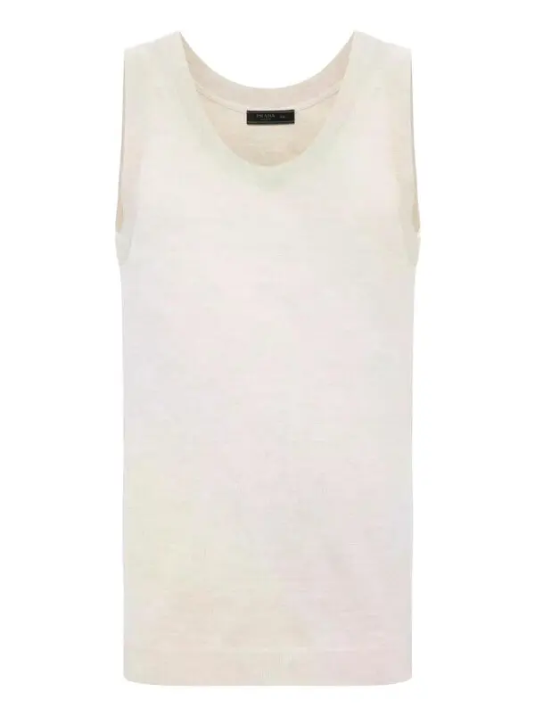 Prada Knitted Cashmere Top - Neutrals