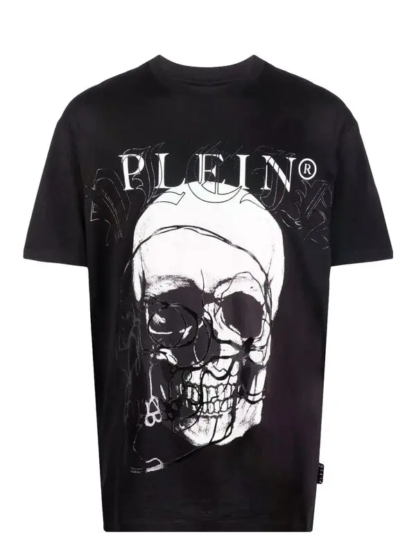 Philipp Plein Skull Print Cotton T-shirt - Black
