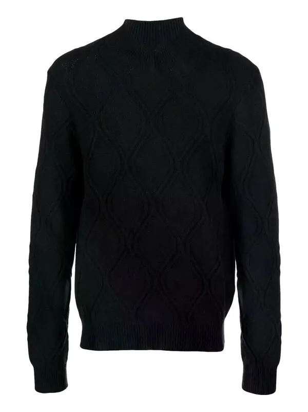 Corneliani Cable-knit Turtleneck Jumper - Blue