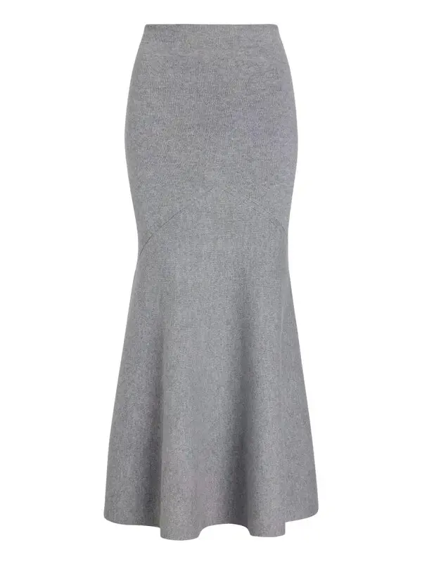 PATOU Wool Peplum Skirt - Grey