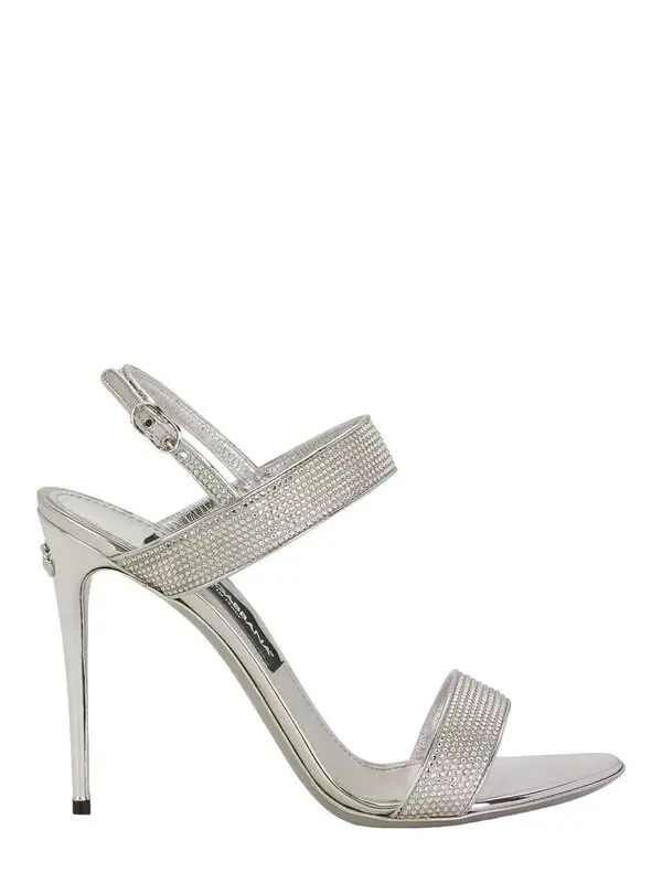 Dolce & Gabbana Crystal-embellished Slingback Sandals - Silver