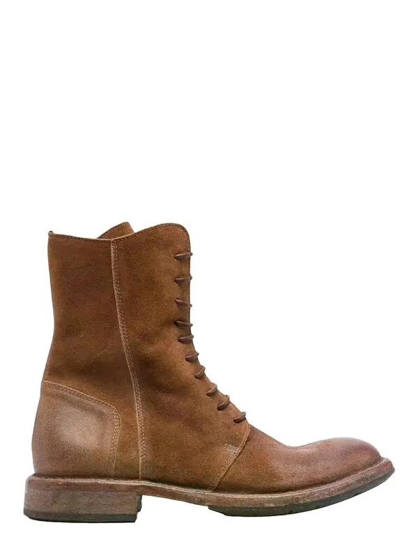 Moma Worn-effect Leather Boots - Brown