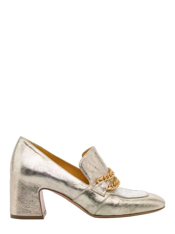 MADISON MAISON Block Heel Loafers - Silver