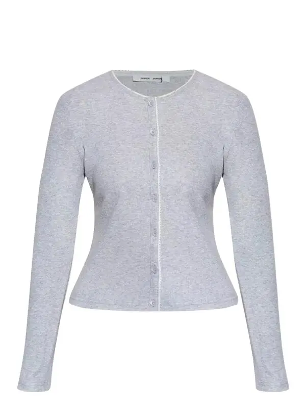 SAMSOE SAMSOE Sajune Buttoned Long-sleeve Cardigan - Grey