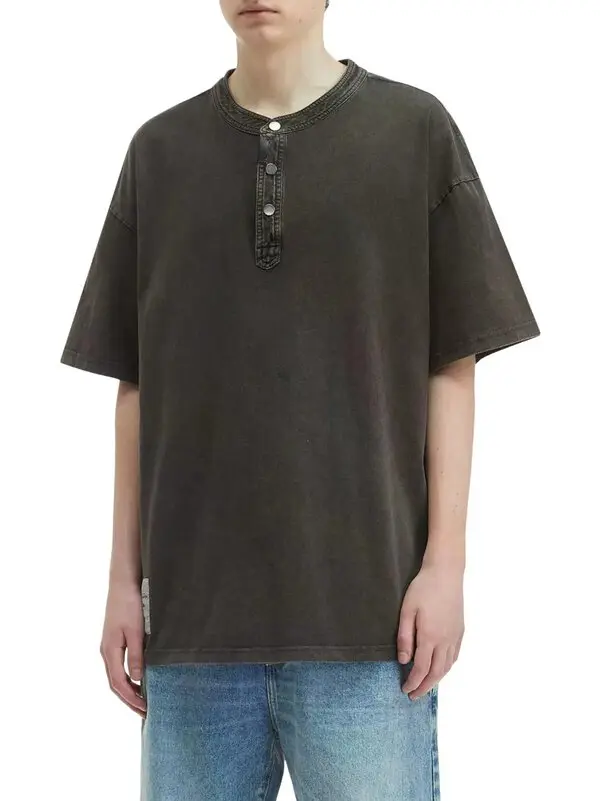 MUSIUM DIV. Button-detail Oversized T-shirt - Grey