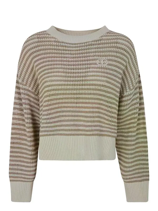 TWINSET Logo Striped Jumper - Neutrals