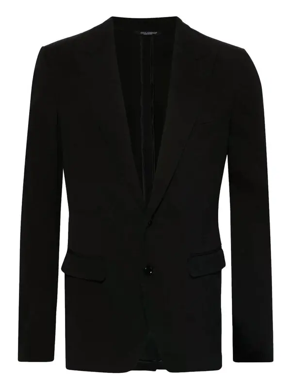 Dolce & Gabbana Single-breasted Textured Blazer - Black