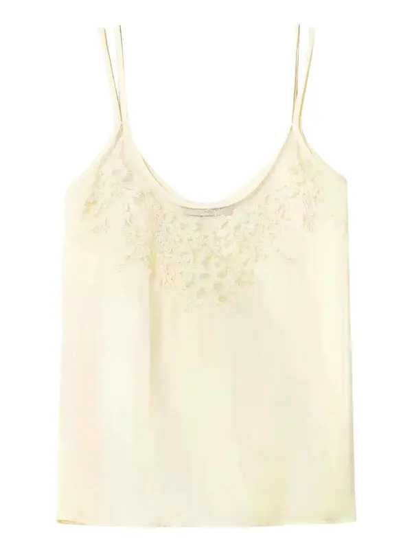 TWINSET Embroidered Satin Top - Neutrals