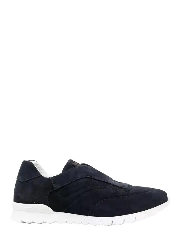 Kiton Leather Slip-on Sneakers - Blue