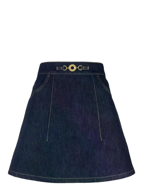 PATOU Organic Denim A-line Miniskirt - Blue