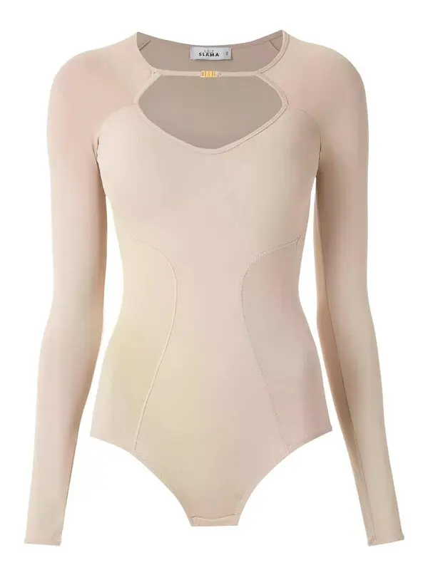 AMIR SLAMA Long-sleeved Bodysuit - Neutrals