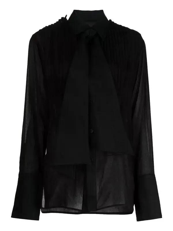 Yohji Yamamoto Pussy-bow Collar Blouse - Black