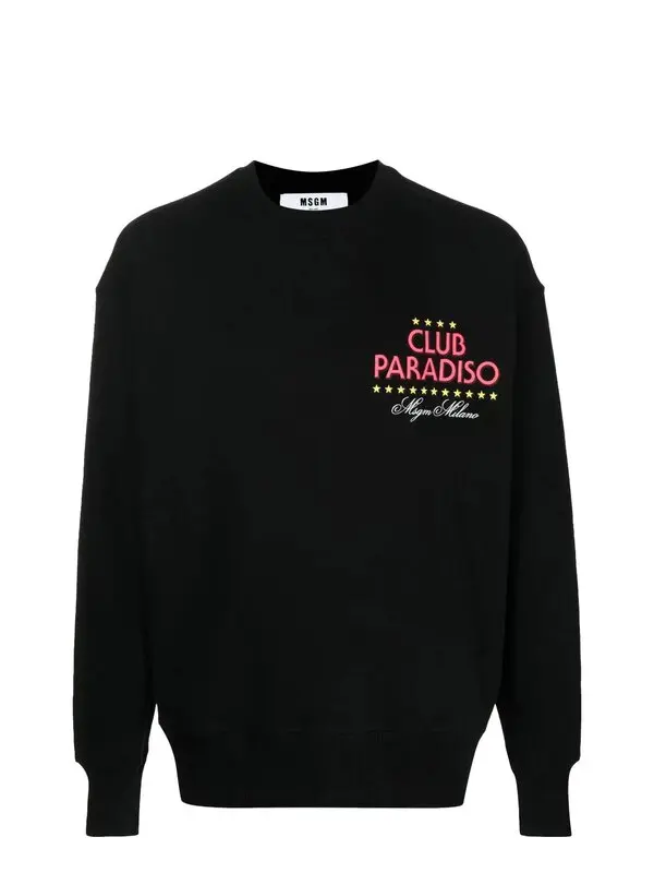 MSGM Logo-print Cotton Sweatshirt - Black
