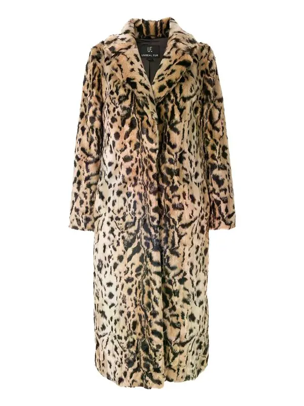 UNREAL FUR Leopard-print Coat - Brown