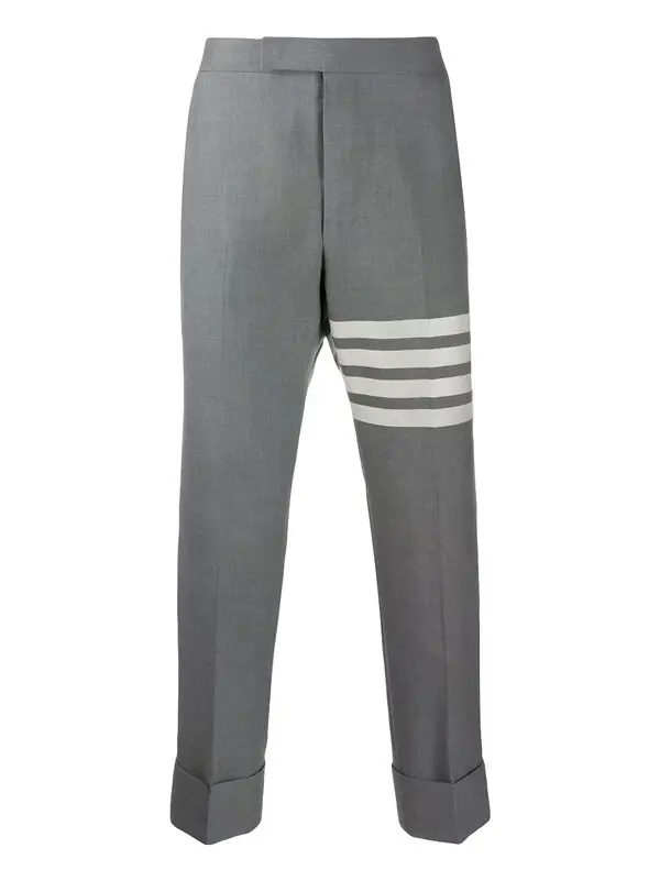 Thom Browne 4-bar Striped Wool Trousers - Grey