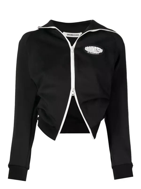 GROUND ZERO Logo-patch Zip-up Jacket - Black