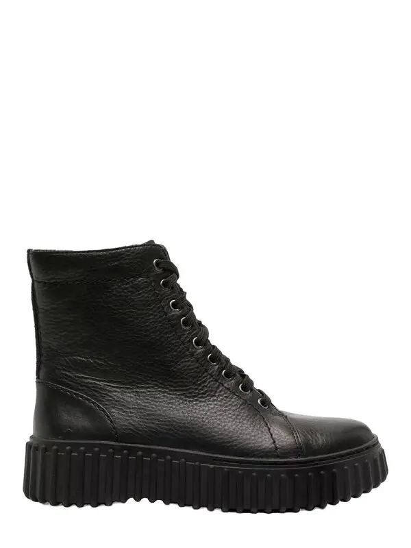 Clarks Torhill Rise Leather Ankle Boots - Black