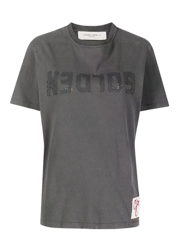 GOLDEN GOOSE Logo Print Crewneck T-shirt - Grey