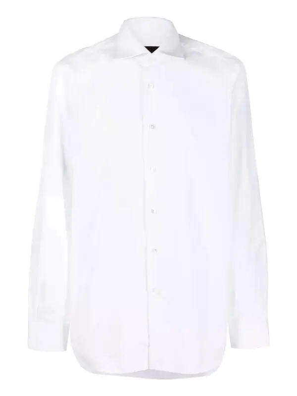 BARBA NAPOLI Cutaway-collar Cotton Shirt - White