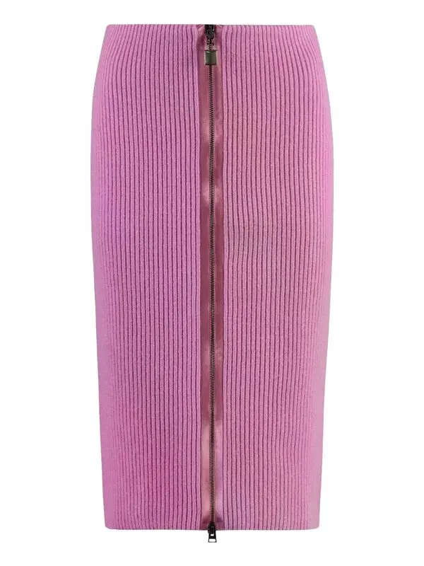 TOM FORD Ribbed-knit Midi Skirt - Pink