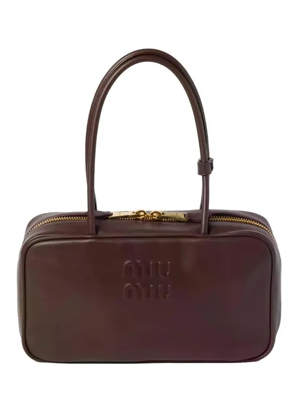 Miu Miu Beau Leather Tote Bag - Brown