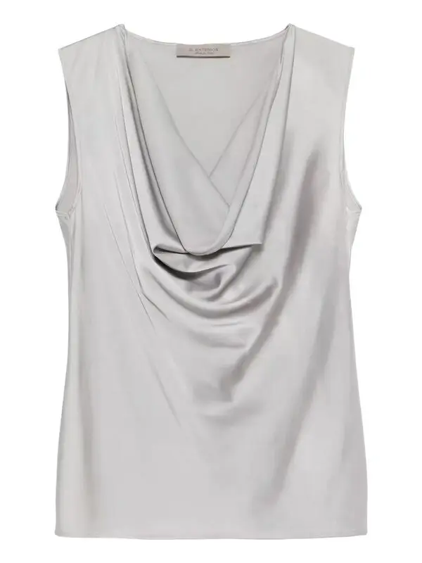 D.exterior Satin Sleeveless Top - Grey