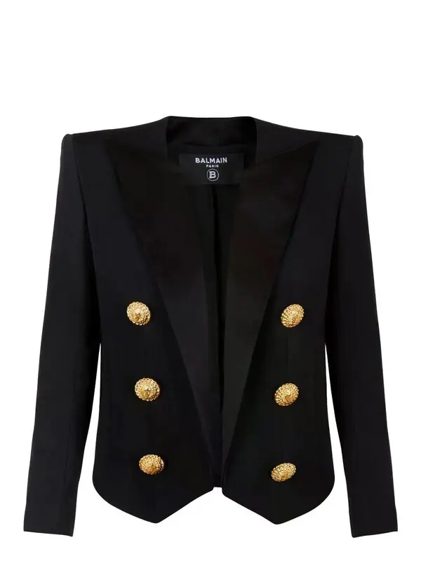 Balmain Grain De Poudre Blazer - Black