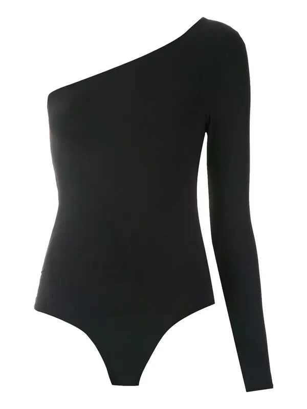 AMIR SLAMA Lace Insert Body Top - Black