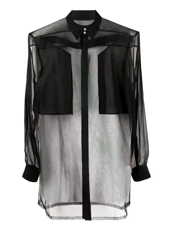 Rick Owens Utility See-through Shirt - Black