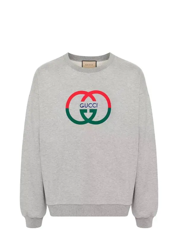 Gucci Printed Cotton Sweatshirt - Grey