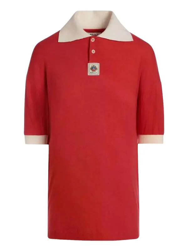 Bally Crest Cotton Polo Top - Red