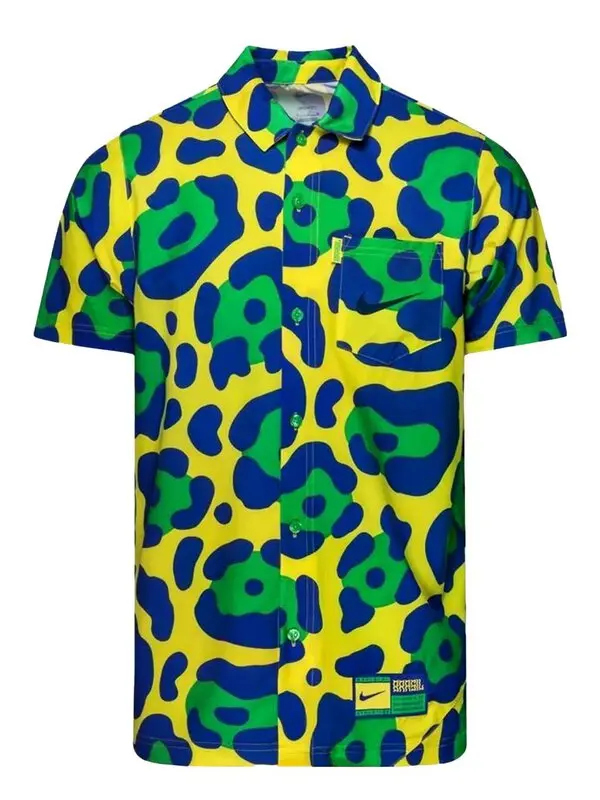 Nike Brazil Dynamic /green Spark/paramount Blue/paramount Shirt - Yellow