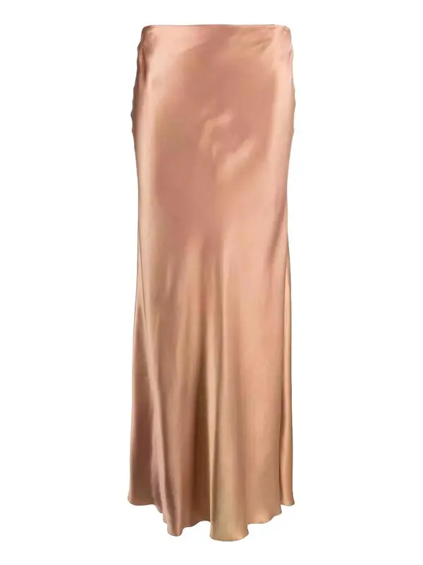 FORTE_FORTE High-waisted Satin Straight Skirt - Orange