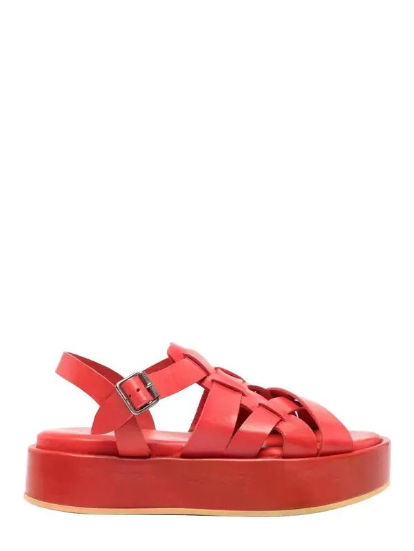 Moma Arizona Raw Leather Sandals - Red