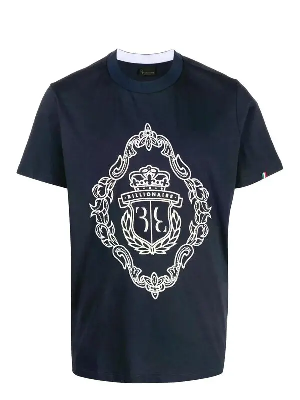 BILLIONAIRE Logo-embroidered Short-sleeve T-shirt - Blue