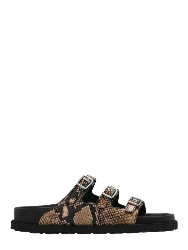 BIRKENSTOCK Florida Snakeskin Slides - Neutrals
