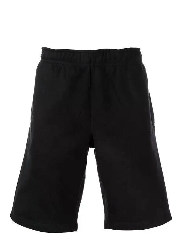 032C Elasticated-waist Cotton Shorts - Black