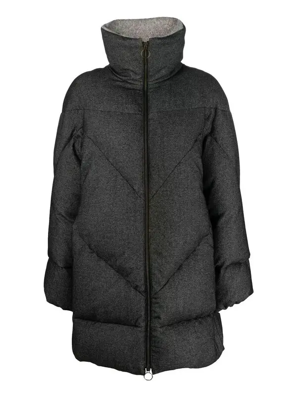 Eleventy Quilted Shearling-lined Coat - Grey