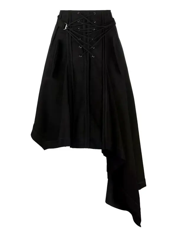 Monse Lace-up Asymmetric Skirt - Black