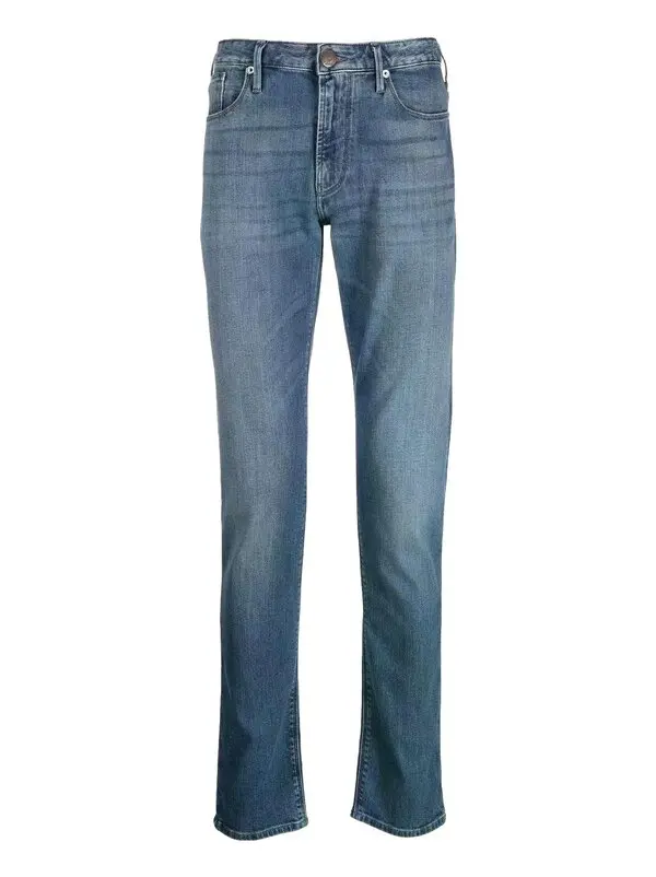 Emporio Armani Mid-rise Slim-fit Jeans - Blue