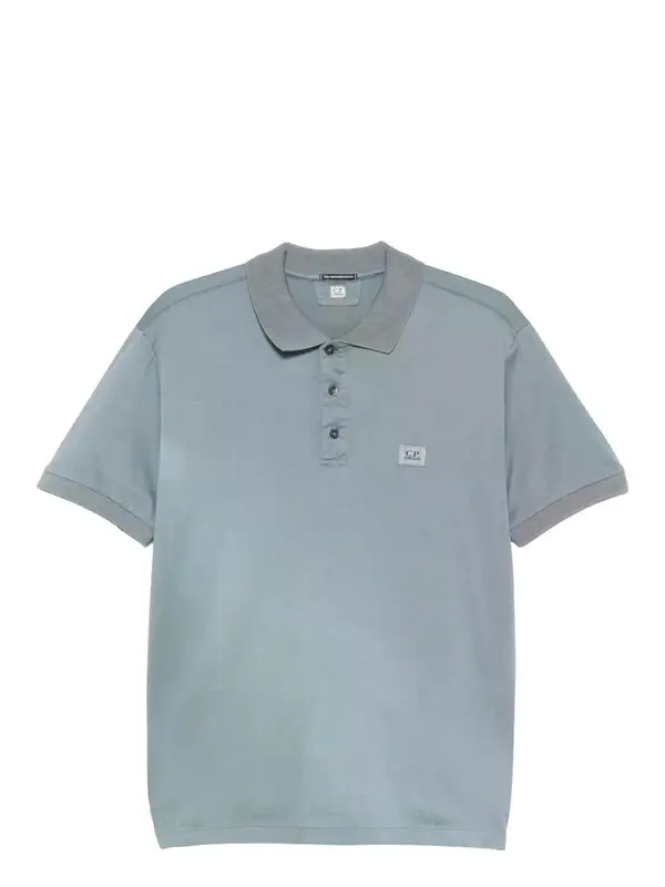 C.P. COMPANY Logo-patch Polo Shirt - Blue